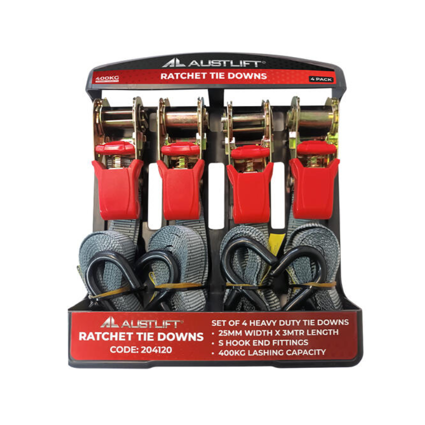 Austlift Ratchet Tie Down 4-Pack | Ace Load Testing